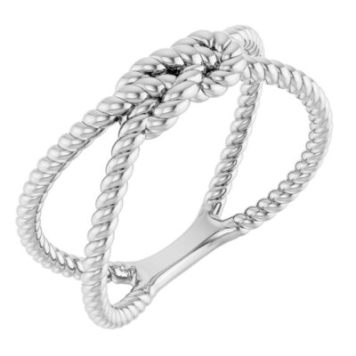 Rope Knot Ring In Platinum Size 7 | eBay
