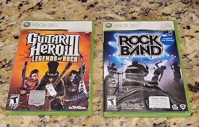 Guitar Hero III Legends Of Rock World Tour Rock Band Xbox 360 Lot Of 2 ...