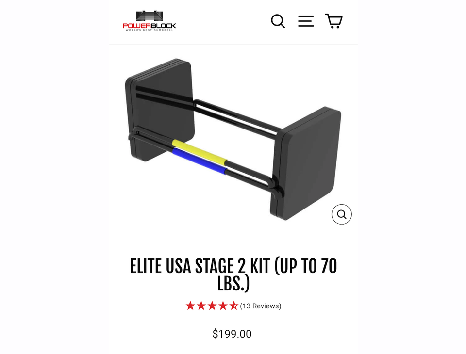 PowerBlock USA Elite 2.5-180lbs Adjustable Dumbbells + Official Stand ...