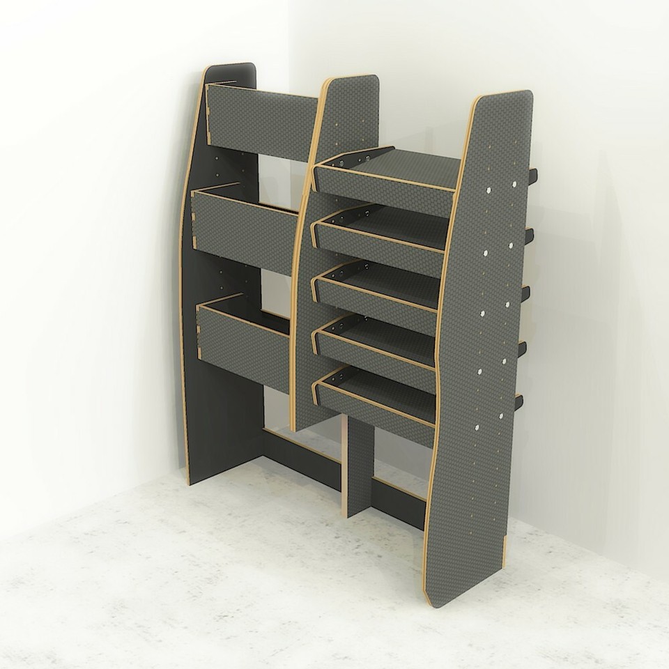 MERCEDES VITO LONG Black Hexaboard Racking +Tool box storage OS - N/S ...