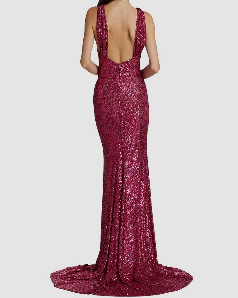 $2995 Naeem Khan Women's Pink Sequin Criss Cross Gown Dress Size 14 ...