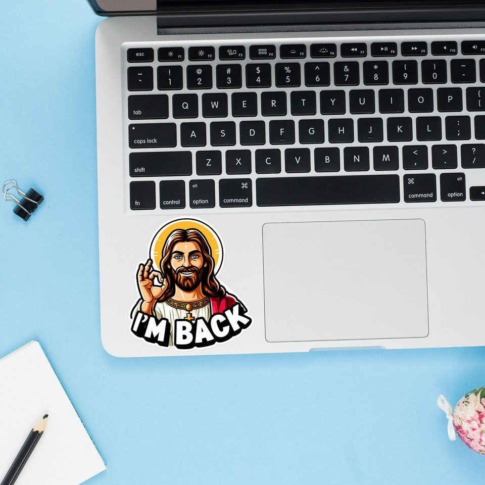 Christian Stickers Jesus Christ I'm Back Jesus Hand Sign Wave Decals ...
