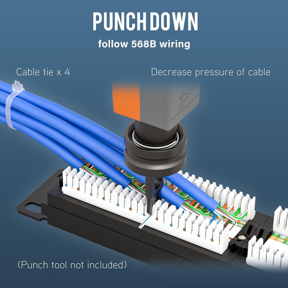 10Gbps 24 Port Cat6 Patch Panel Rack Mount or Wall Mount Network Patch ...