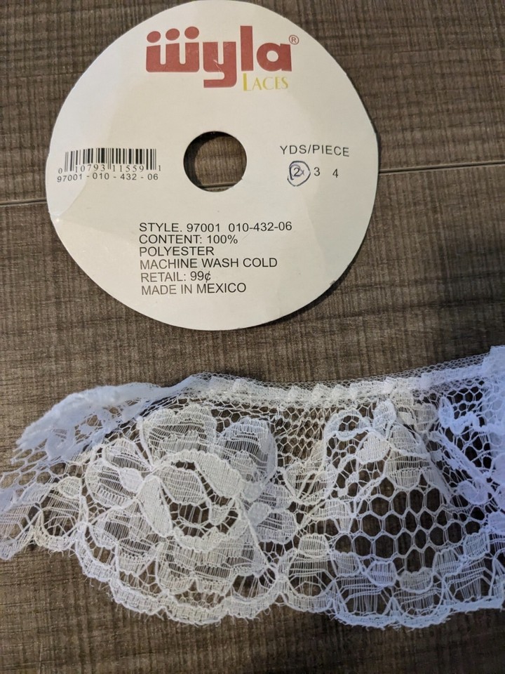 Vintage - Wyla Lace 97001 White Spool Trim 2 Yards | eBay