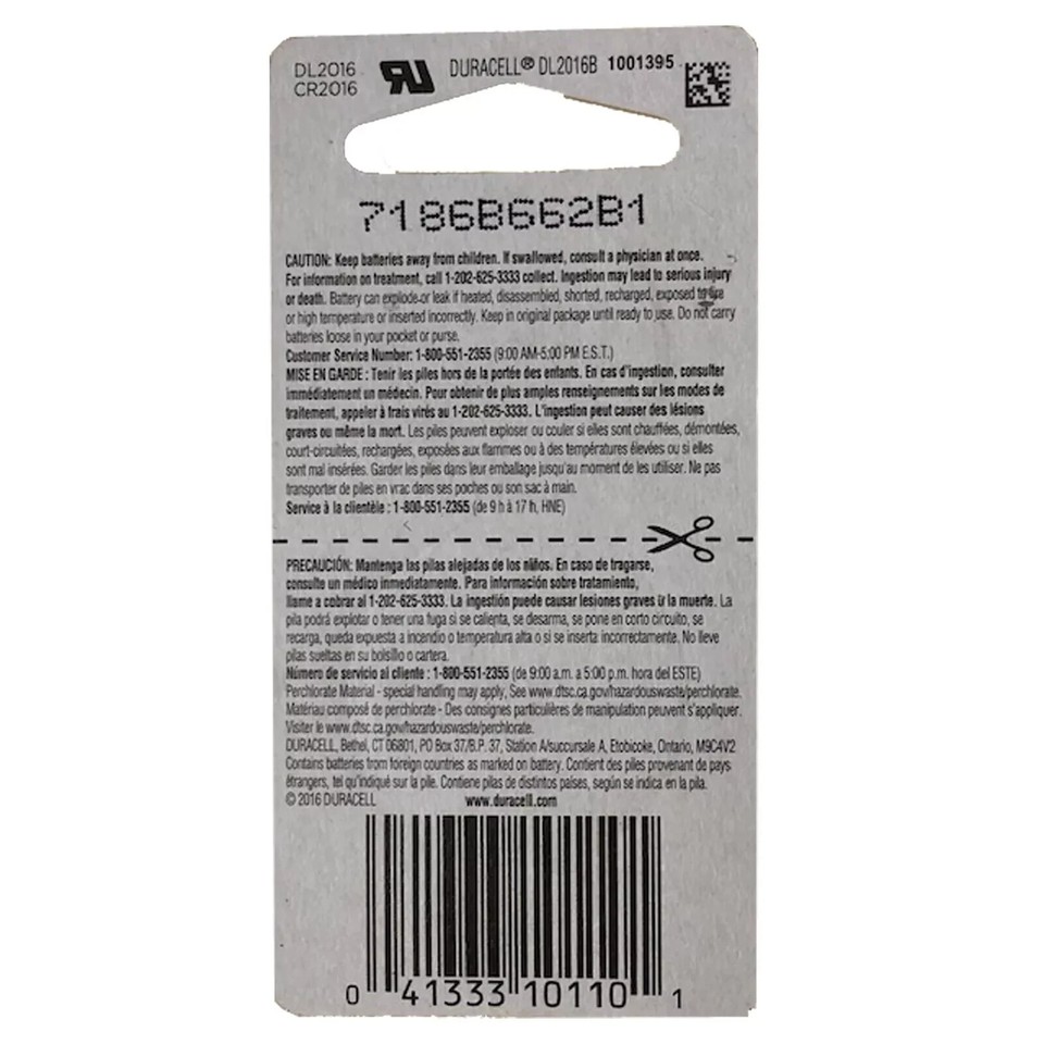 Duracell (LOT OF 6) 3V Lithium Coin Cell Battery DL2025, ECR2025, ECR ...