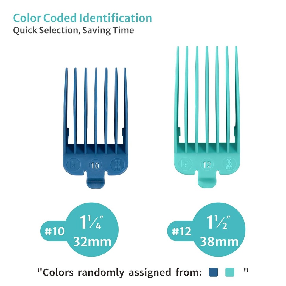 Clipper Guards Set 10 12 Compatible with Most Wahl Clippers, Extra Long ...
