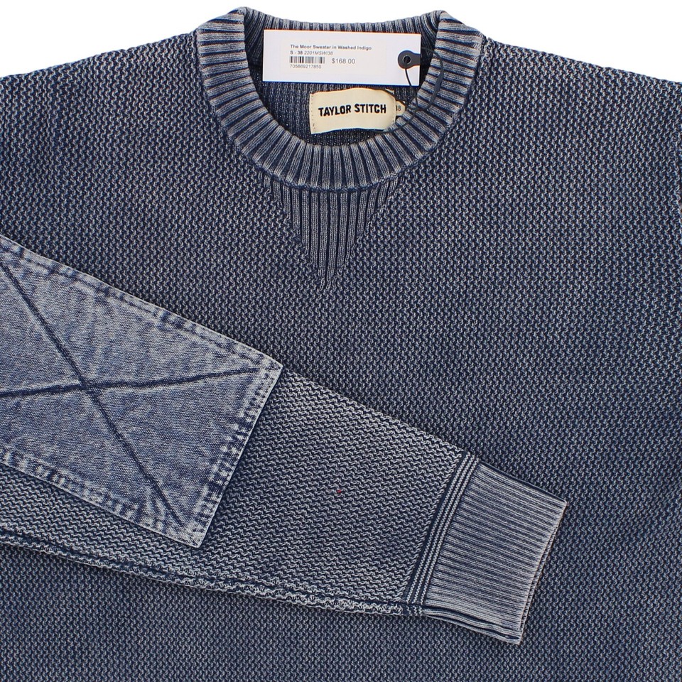 Taylor Stitch Men's Moor Sweater 100% Cotton Racking Stitch Dyed ...