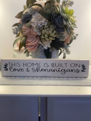 FARMHOUSE,HOME DECOR,HANDPAINTED,RUSTIC SIGN-THIS HOME IS BUILT ON LOVE ...