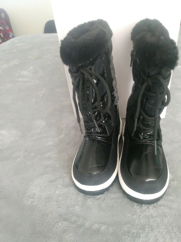 Casual Winter Boots Girls Black Size 12 Golden Road Side Zipper Lace ...