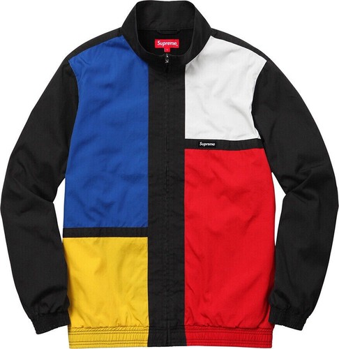 SUPREME COLOR BLOCKED BLOCK TRACK JACKET SMALL S SS16 BLACK BLUE RED ...