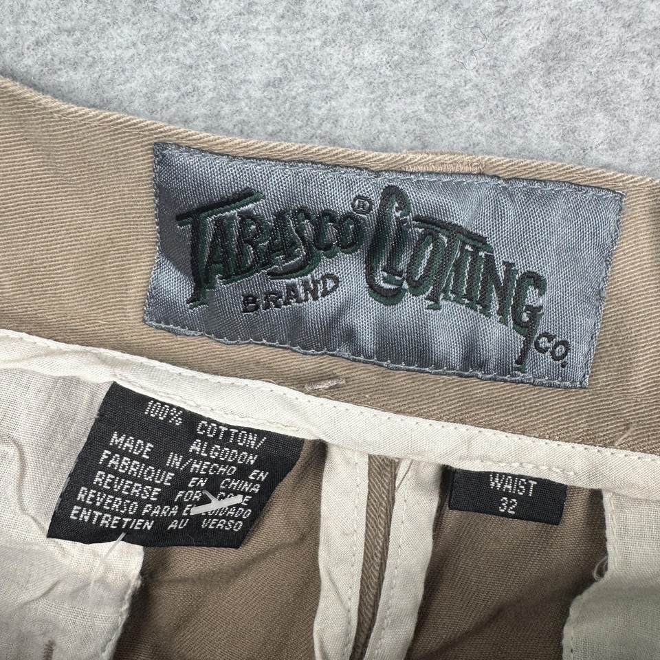 VTG Tabasco Brand Clothing Co Shorts Mens 32 Khaki Pleated Chino 100% ...