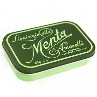 Vintage Italian Candy Licorice Small Metal Tin Box Amarelli Advertising ...