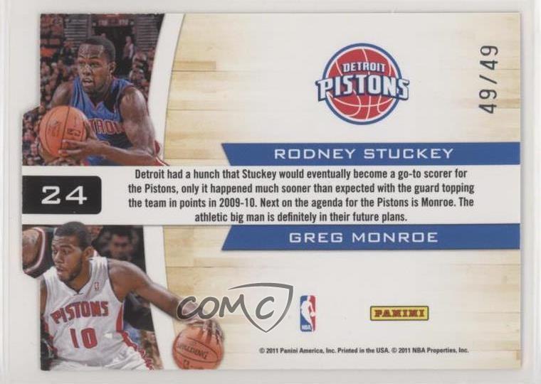 2010 Playoff Contenders Patches Black Die-Cut /49 Rodney Stuckey #24 ...