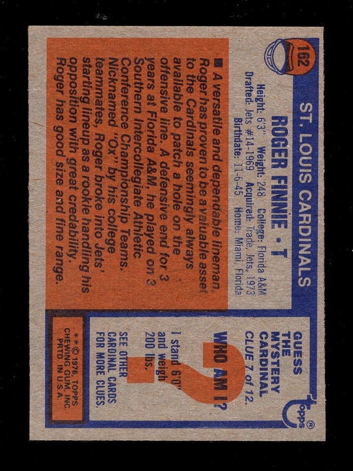 1976 TOPPS #162 ROGER FINNIE CARDINALS EXMT | eBay