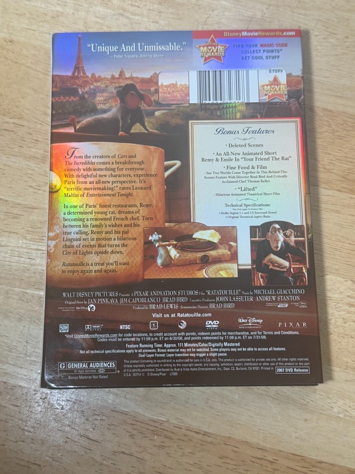Disney Pixar Ratatouille DVD 2007 | eBay