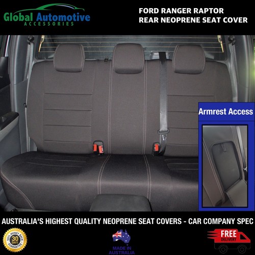 FITS Ford Ranger RAPTOR Rear Neoprene Car Seat Covers with armrest ...