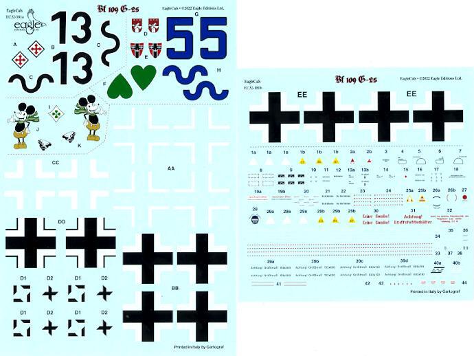 EagleCals Decals 1/32 MESSERSCHMITT Bf-109G-2 German WWII Fighter | eBay
