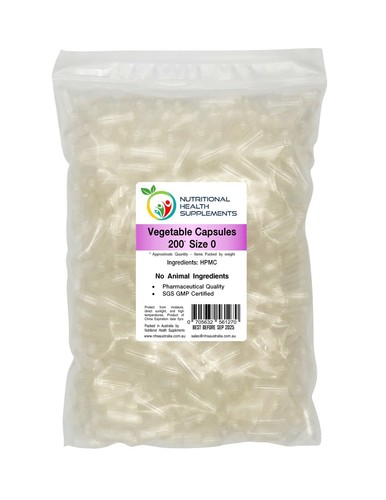 200 x Size 0 Empty Veggie Caps Vegetable Capsules Vegetarian Vegan Pill ...