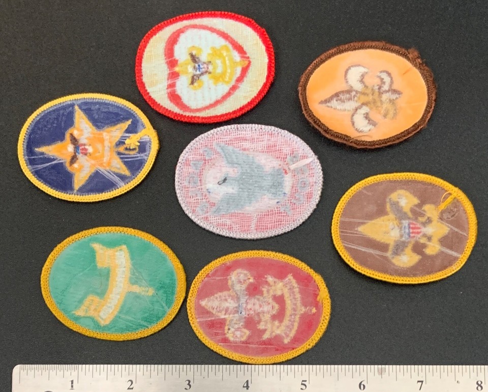 7 VTG 1970s BOY SCOUT RANK Badge PATCHES Eagle First Second Class Star ...