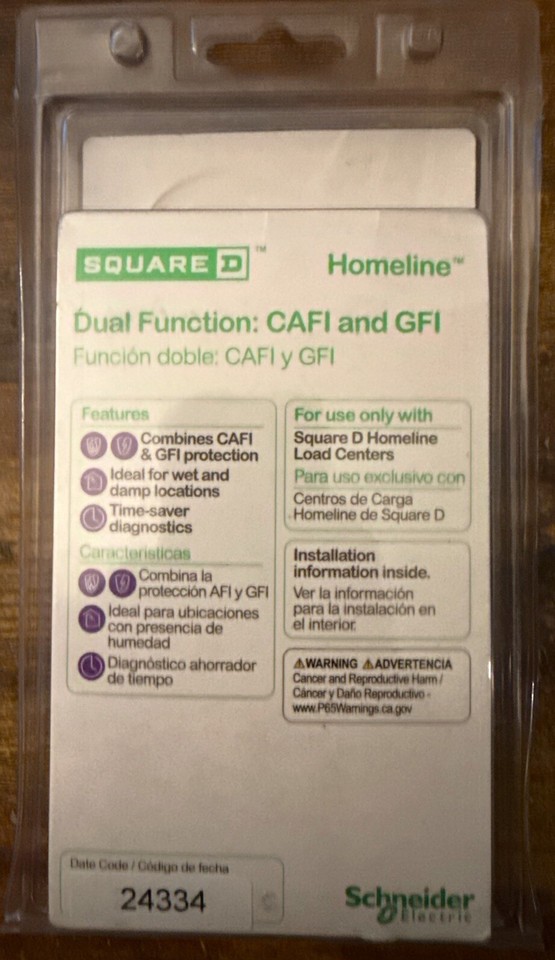 Square D HOM120DFC 20 Amp Dual Function: CAFI & GFI WITH Pigtail | eBay
