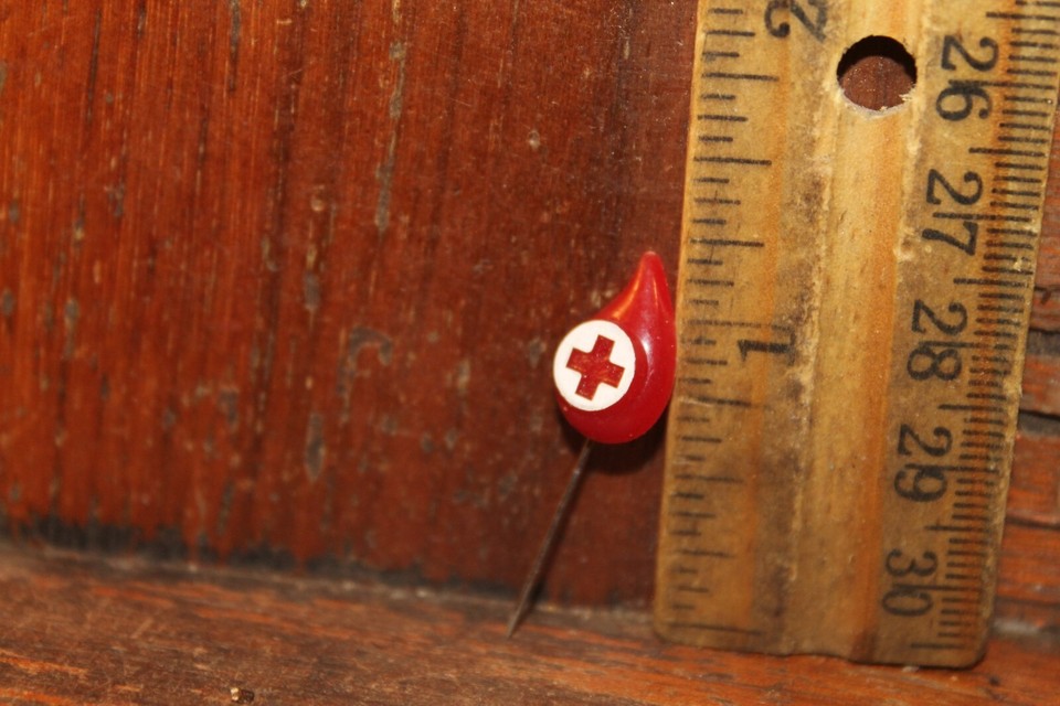 Vintage American Red Cross Blood Donor Red Plastic Stick Pin | eBay