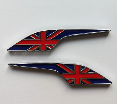 Chrome Red Blue Side Wing Union Jack Badges Emblem for MG Rover MG3 MG4 ...