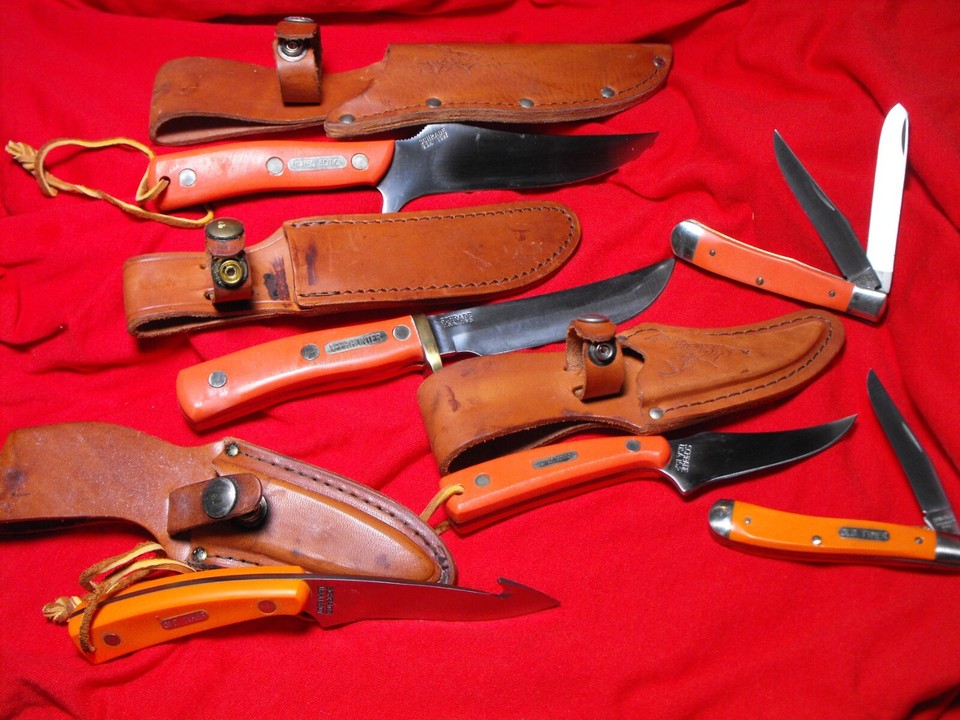 Schrade Specials - ORANGE Knife set (6) - USA - New & Mint | eBay