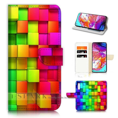 ( For Optus X Power 2 ) Flip Wallet Case Cover AJ21497 Abstract Rainbow ...