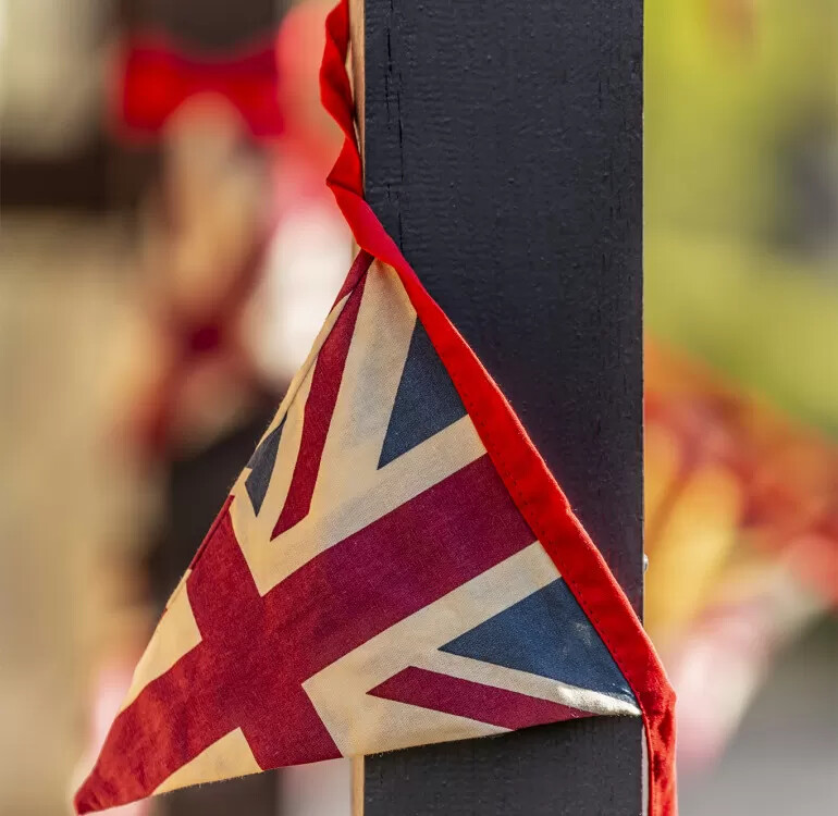 VE Day Union Jack Vintage Cotton Fabric 5M Bunting,Coronation, union ...
