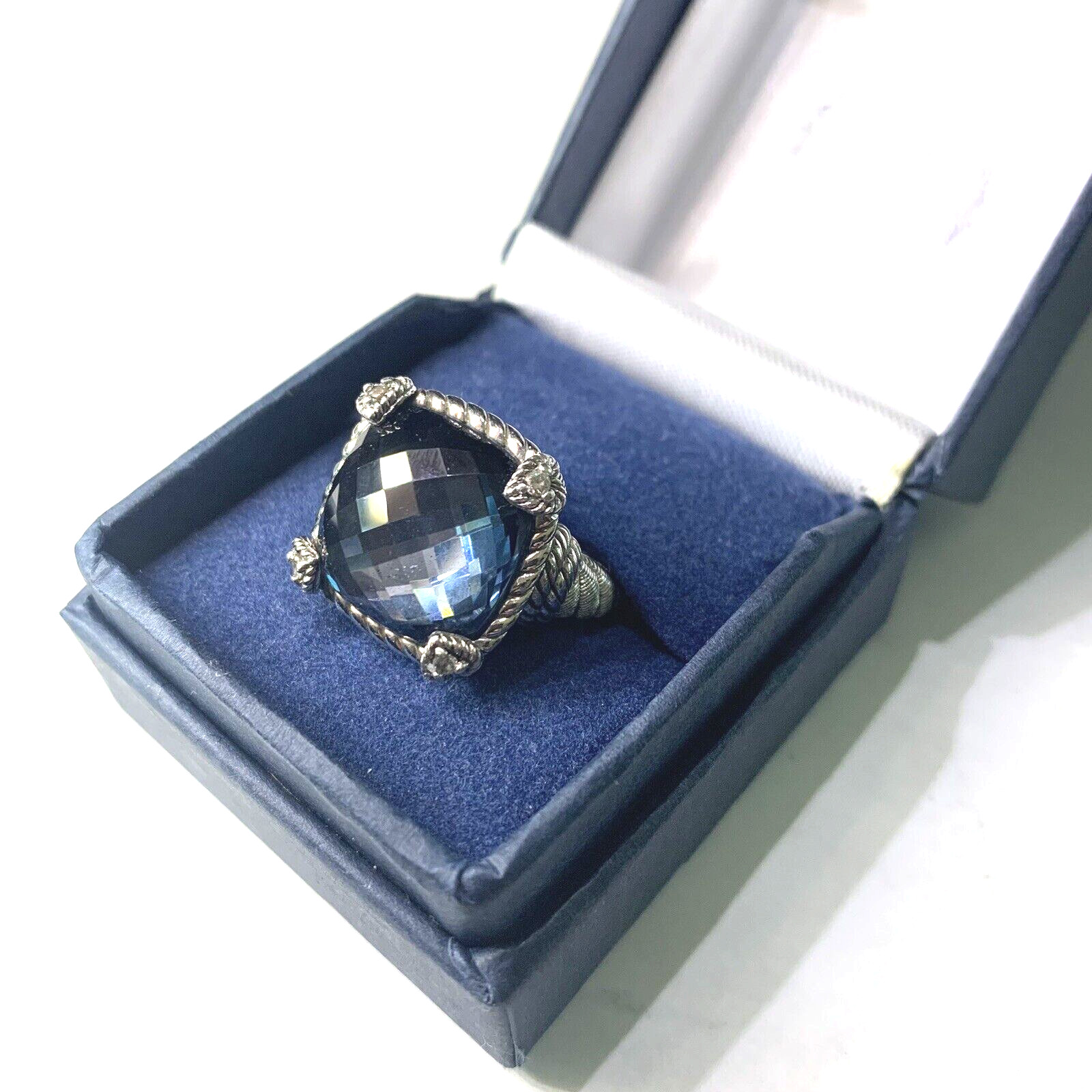 Judith Ripka, Sterling Silver Ring With Blue Spinel &… - Gem