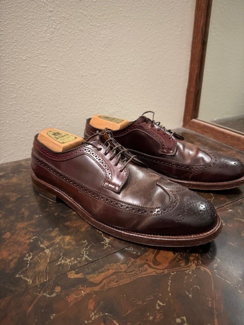 ALDEN X LEFFOT LONG WING BROGUE SHOES COLOR 8 SHELL CORDOVAN BARRIE ...