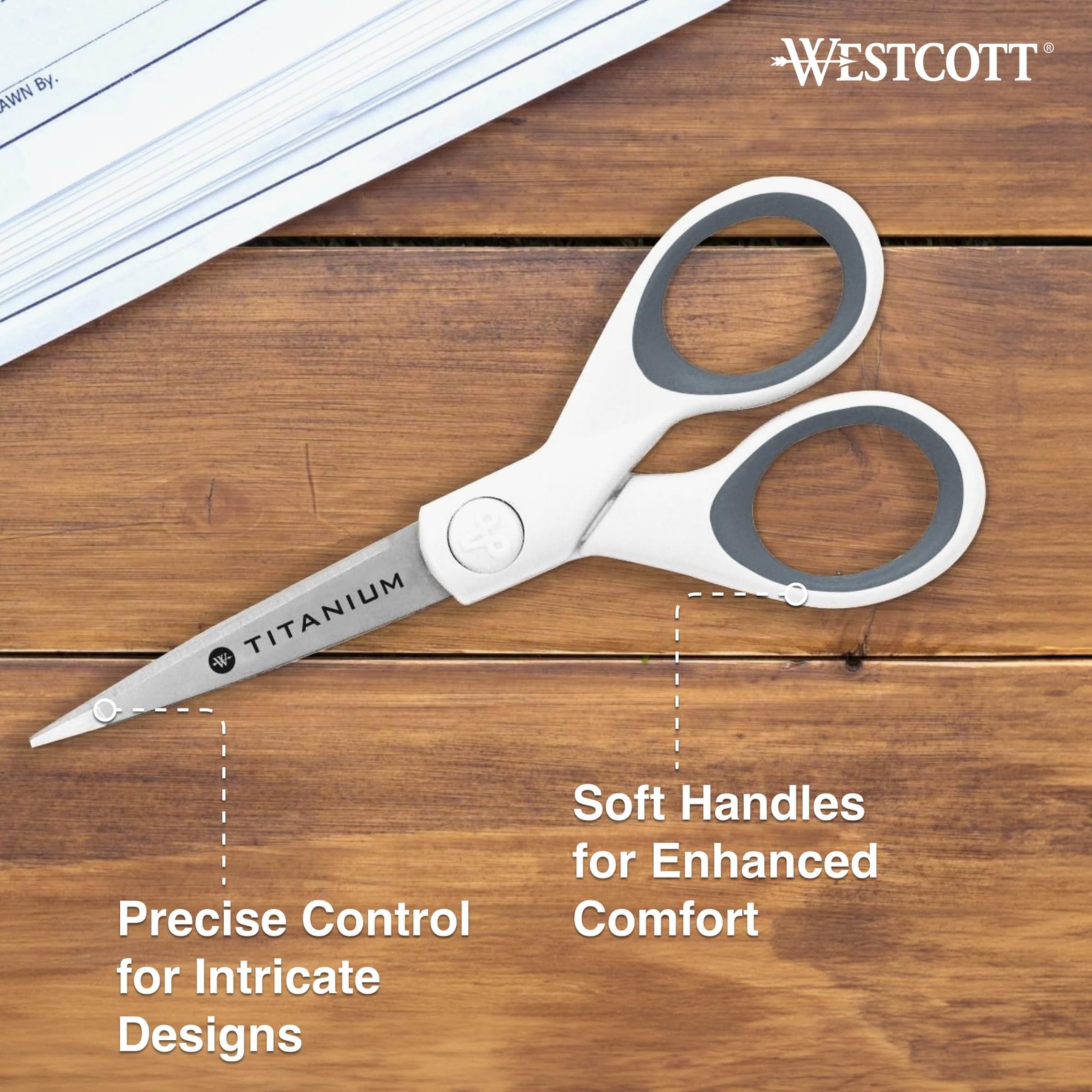 Westcott 16376 Crafting Scissors, 5-Inch Titanium Micro-Tip Scissors ...