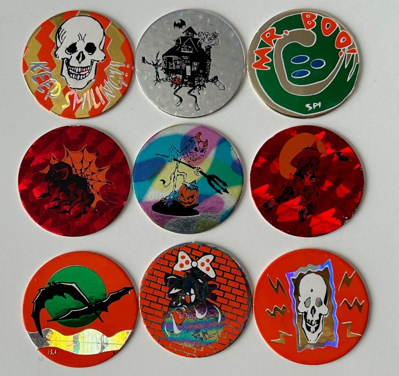 Vintage 90's POGS Shiny Halloween Themes Lot of 9 POG Game Pieces ...