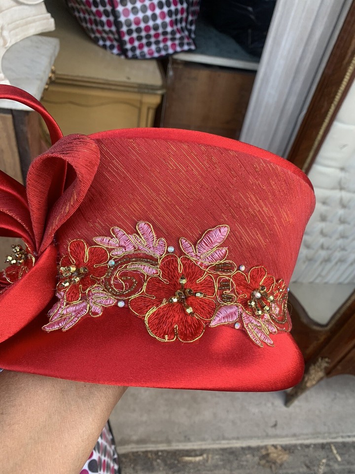 Ladies Red Church Hat | eBay