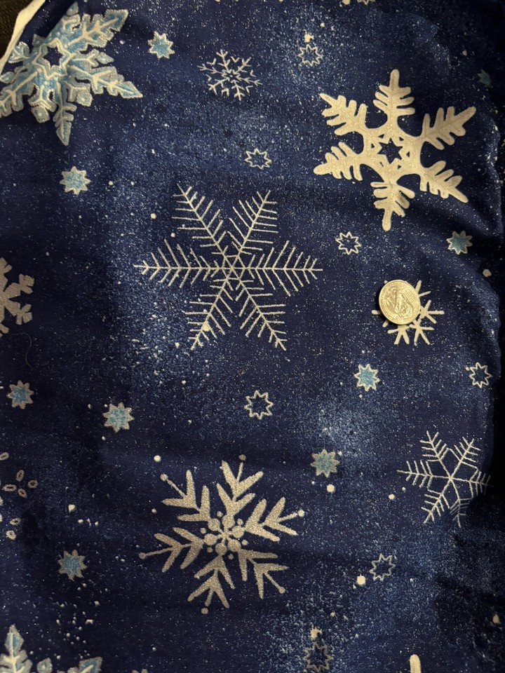 Fabric Lot 11 Christmas Poinsettia Snowflake Snow Flakes Novelty Cloth ...