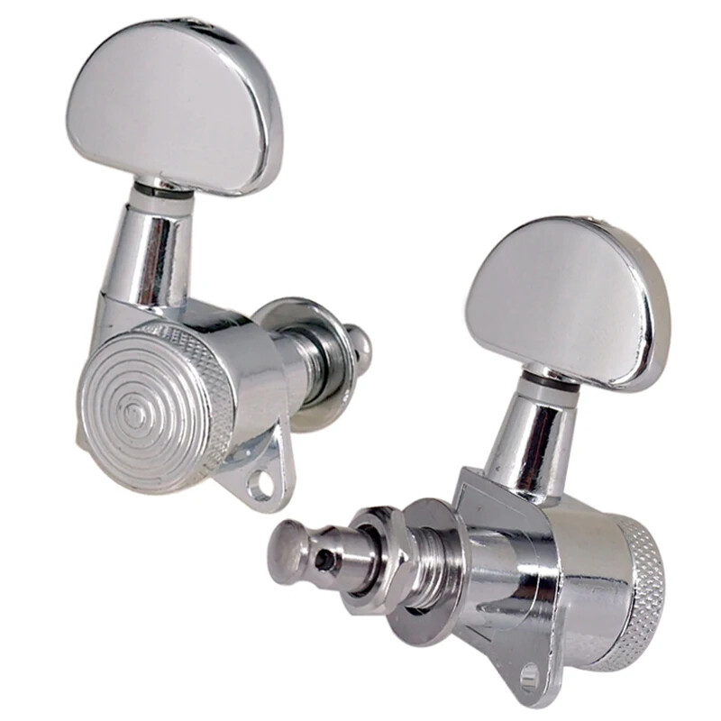 Chrome 6R Inline Guitar String Tuning Pegs Auto Locking Tuners Keys ...