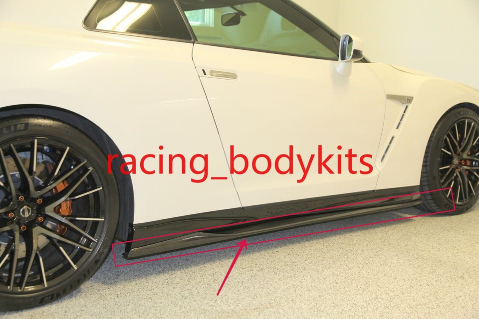 Fit Nissan 2017+ GTR R35 MY17 Carbon Fiber Side Skirt Boards Extension ...