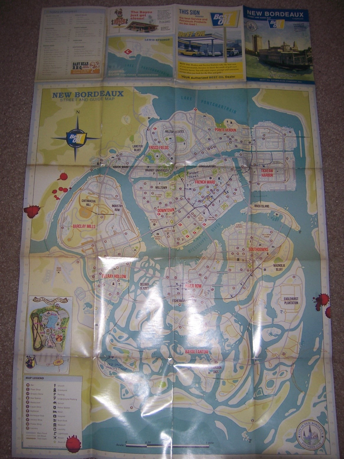 Mafia III 3 Three New Bordeaux MAP poster | eBay