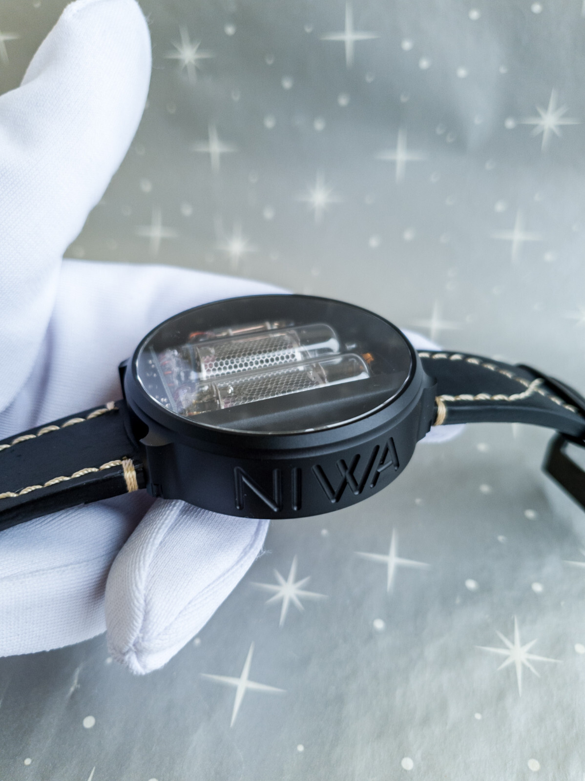 New NIWA Nixie watch V.2.0. IN-16 IV-15 tubes. Titanium case. Sapphire ...