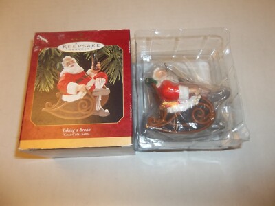 NOS Hallmark Keepsake 1997 COCA-COLA SANTA - Taking A Break Ornament | eBay
