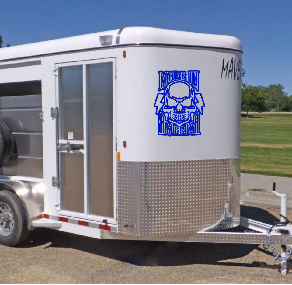 Made In America Skull Decal Stickers Biker Motorcycle Window Wall 22 ...