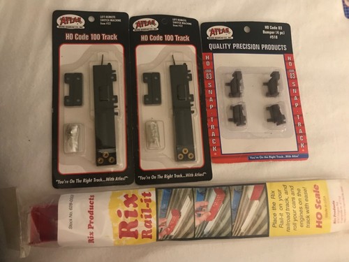 HO LOT (2) ATLAS #52 HO CODE 100 LEFT REMOTE SWITCH MACHINE #518 BUMPER RIX RAIL | eBay