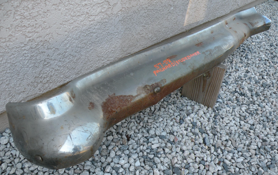 X STUDEBAKER PACKARD NEW TRIPLE PLATED CHROME REAR BACK BUMPER 1957 ...