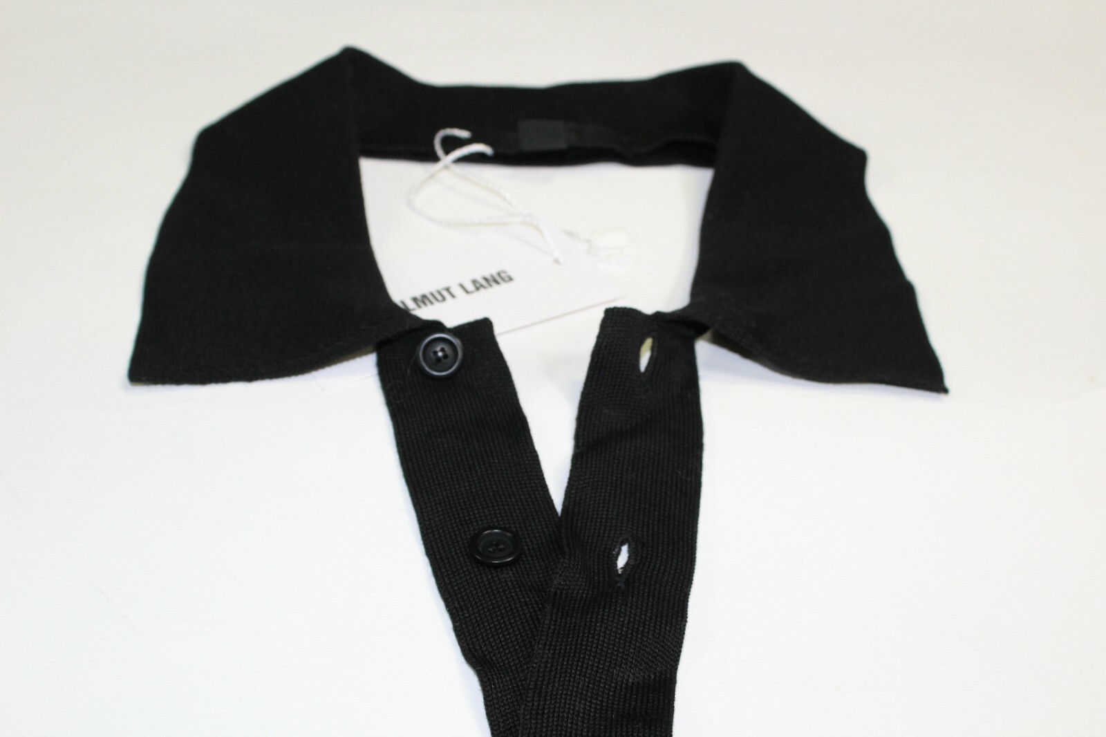 HELMUT LANG VINTAGE ARCHIVAL 2003 CUT OUT BLACK SKELETON POLO VEST TOP ...