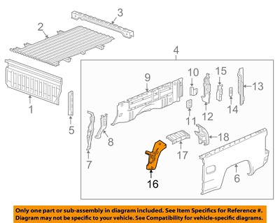 GM OEM 15-22 Canyon Pick Up Box Pick Up Box Components-Wheelhouse Panel ...