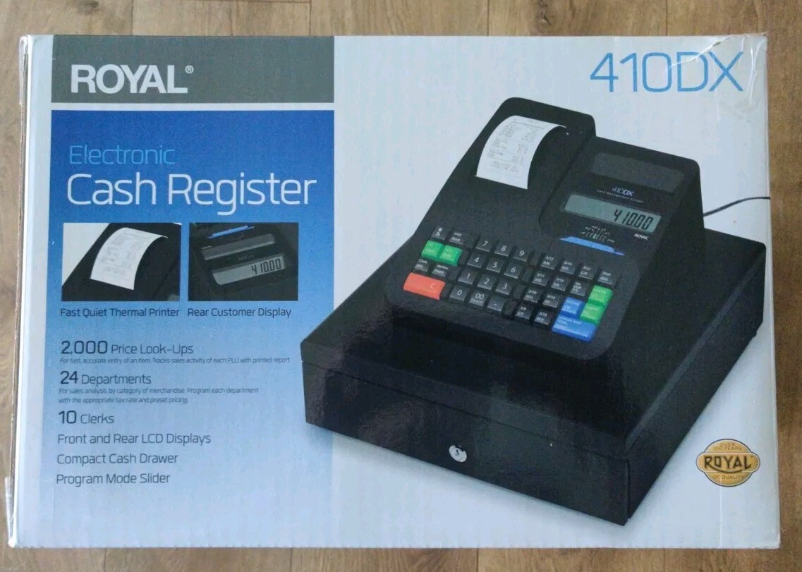 ⭐NEW⭐ Royal 410DX Electronic Cash Management System Register BLACK 9 ...
