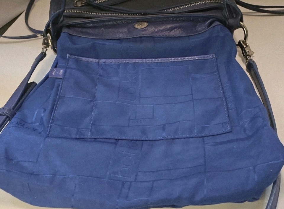 Botkier Trigger Navy Blue Leather Crossbody Bag Large Moto Messenger ...