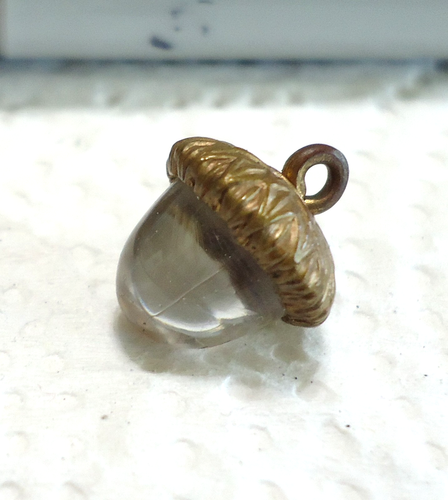 Antique Metal & Glass Realistic Button 1/2" ACORN | eBay