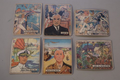 1941 42 War Gum Cards Lot of 6 #127 128 129 130 131 132 SEE PHOTOS FOR ...