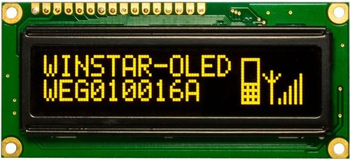 OLED DISPLAY MODULE, 100X16, YELLOW, DISPLAY APPEARANCE YELLOW ON BL ...